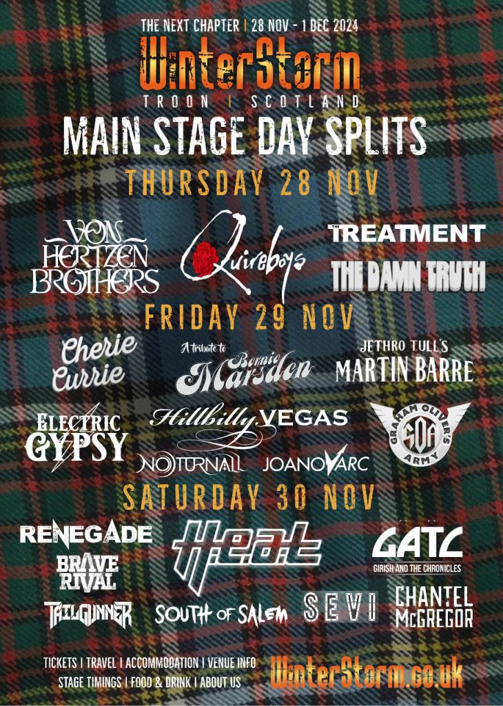 WInterStorm 2024 | Line Up | Day Splits | Stage Timings | Troon Scotland